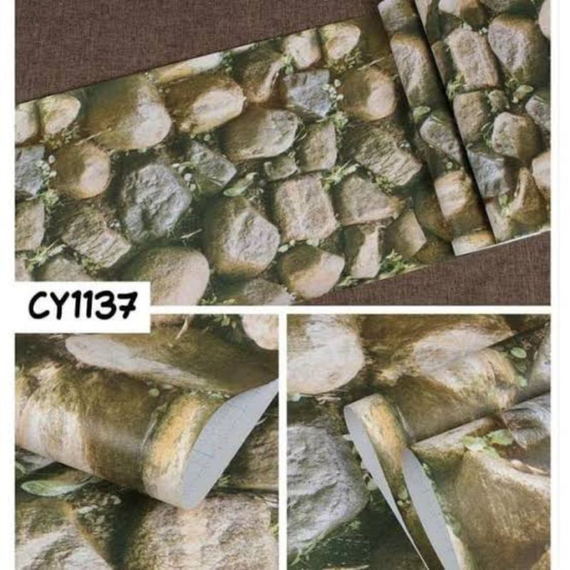 Jual wallpaper sticker dinding batu kali | Shopee Indonesia