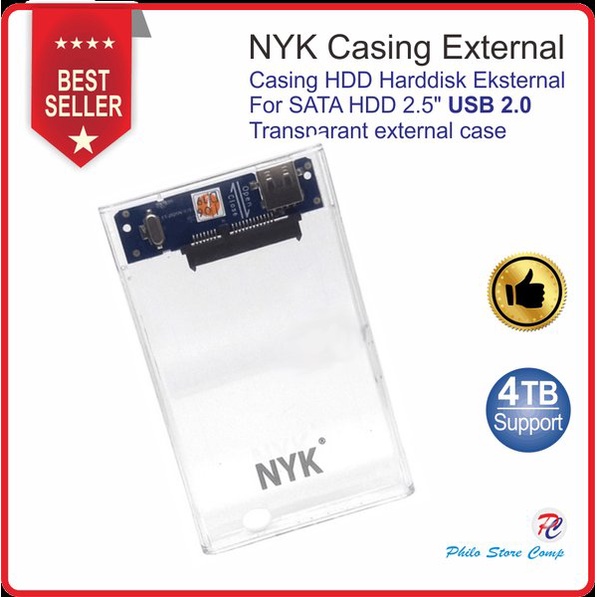Jual Casing HDD Hardisk Eksternal NYK 2.5 USB 2.0 Transparan external ...
