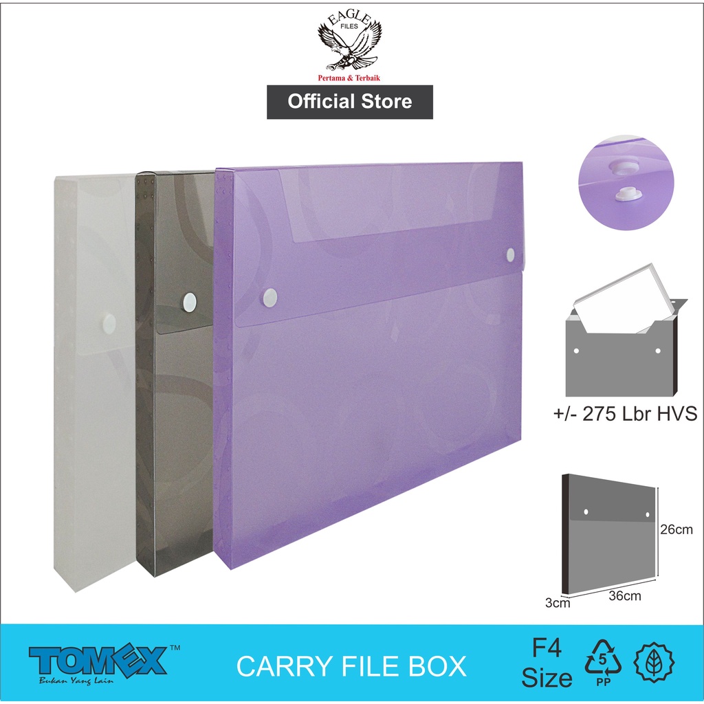 Jual Carry File Box EAGLE Files Motif Oval Tebal 3 CM F4 (Folio) / Tas ...