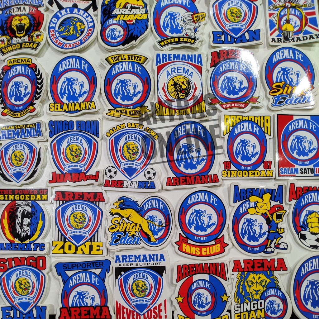 Jual Stiker Arema Isi 50pcs - Sticker Bola Aremania Untuk Motor Helm ...