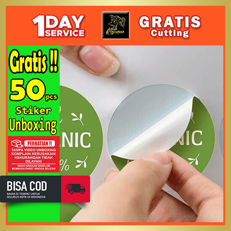 Jual Cetak Stiker Logo Olshop Custom Sticker Label Makanan Bahan Chromo ...