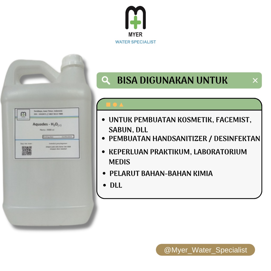 Jual Aquades Aquadest Akuades Air Suling Air Murni Air Aki 5 Liter ...