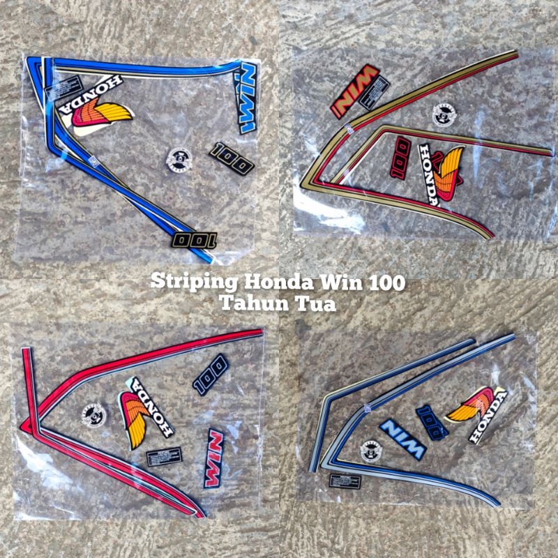 Jual Stripping sticker honda win 100 tahun tua biru silver | Shopee ...