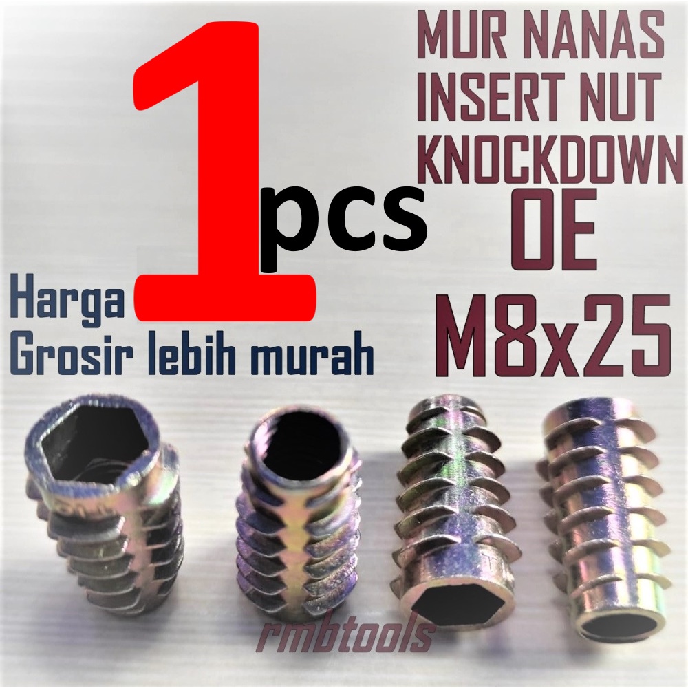 Jual MUR NANAS M8 x 25 TIPE OE / MUR KNOCKDOWN FURNITURE M8 / MUR TANAM ...