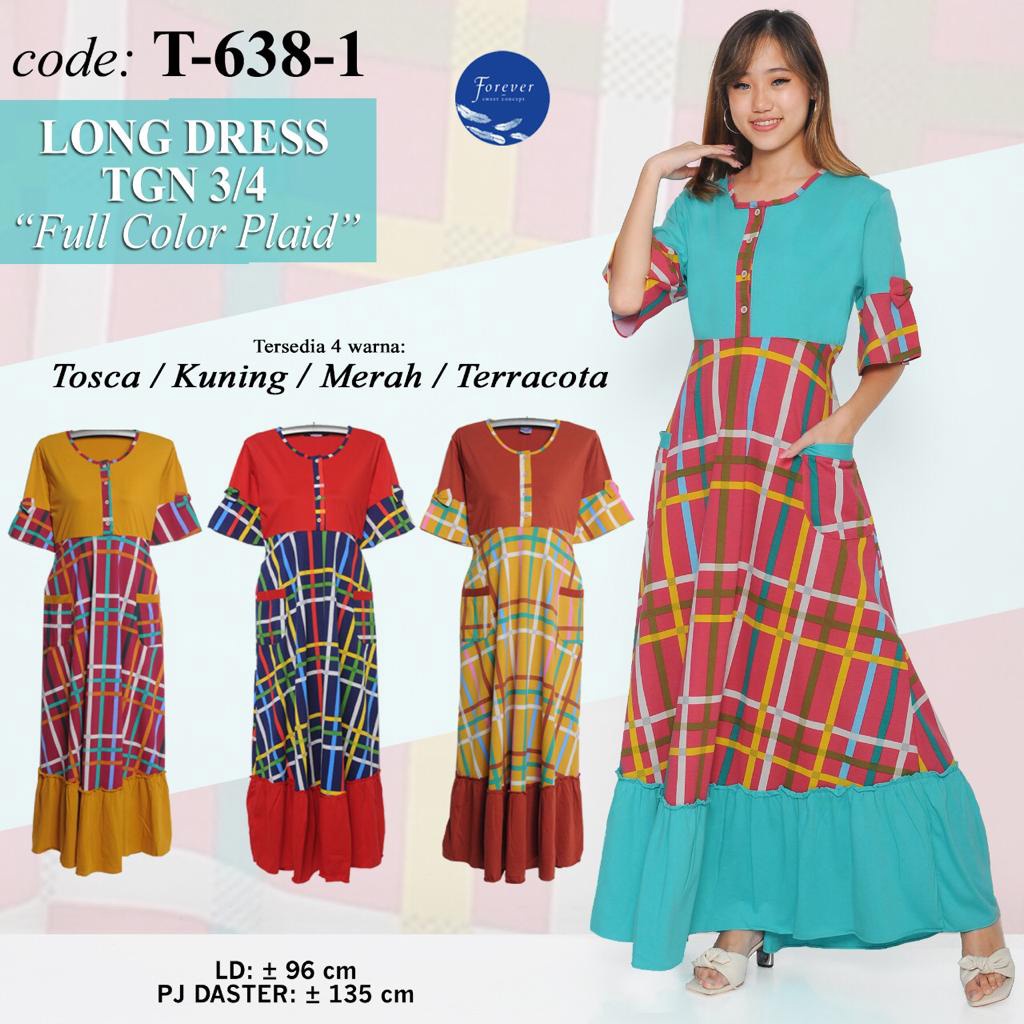 Jual Daster Long Longdress Forever Standar dan XL Daster Muslim Gamis ...