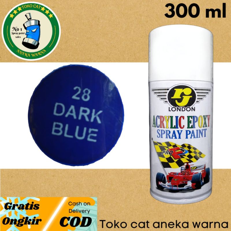 Jual CAT SEMPROT 300cc RJ LONDON DARK BLUE BIRU DONGKER TUA SPRAY PAINT ...