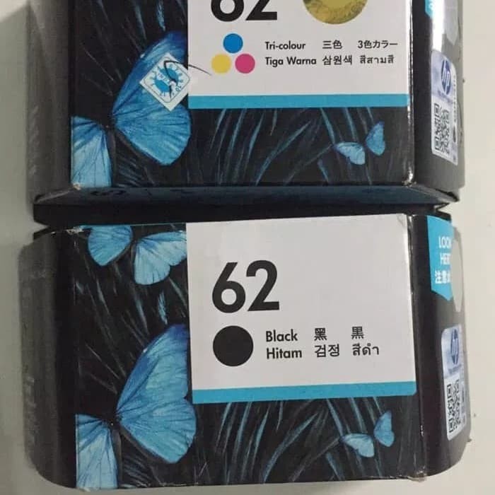 Jual PAKET TINTA PRINTER HP 62 INK CARTRIDGE BLACK DAN COLOR ORIGINAL ...