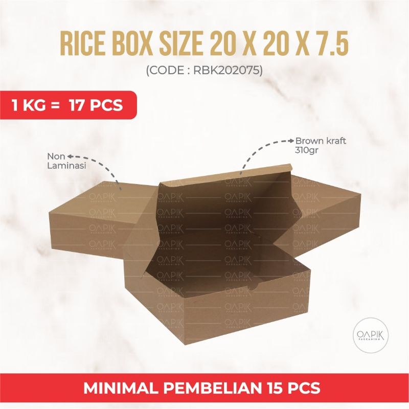 Jual Rice Box 20x20x7.5, Catering Box, Kemasan Makanan, Packaging ...