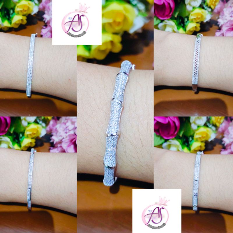 Jual GELANG PERAK BANGLE OVAL PADAT ANEKA MODEL ASLI SILVER 925 LAPIS ...