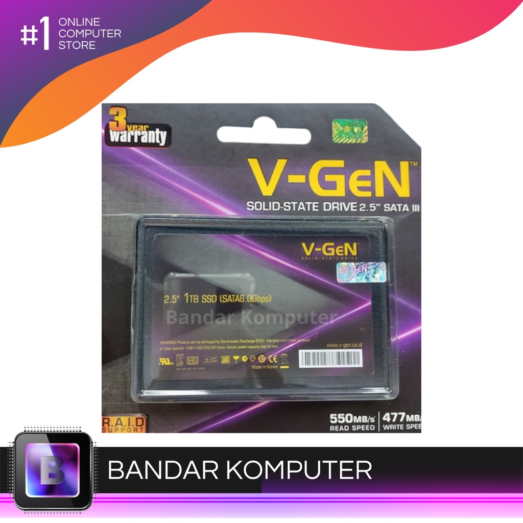 Jual V-GEN SOLID STATE DRIVE 1TB (SSD) 3 YEAR WARRANTY | Shopee Indonesia