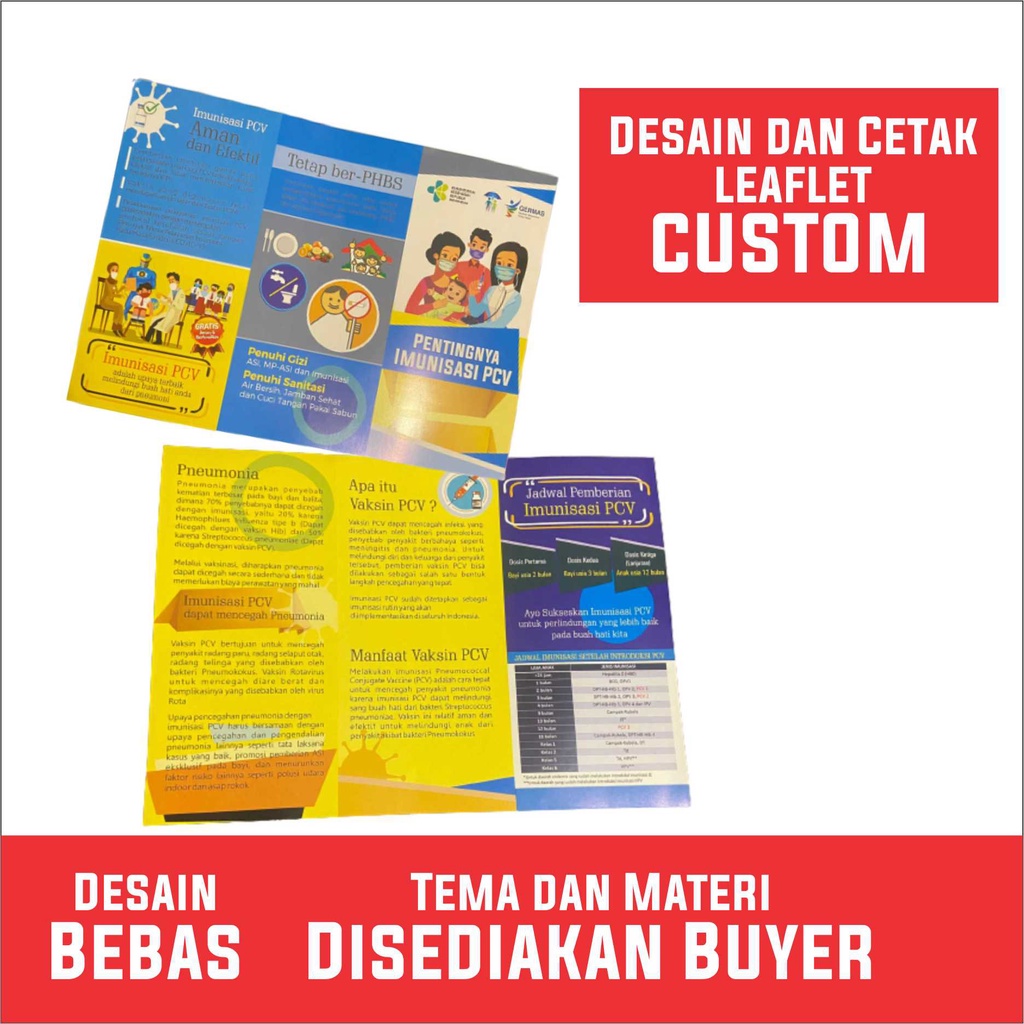 Jual Leaflet Kesehatan, brosur kesehatan CUSTOM. Bebas Memiilih tema, Tanpa Minimum Order ...