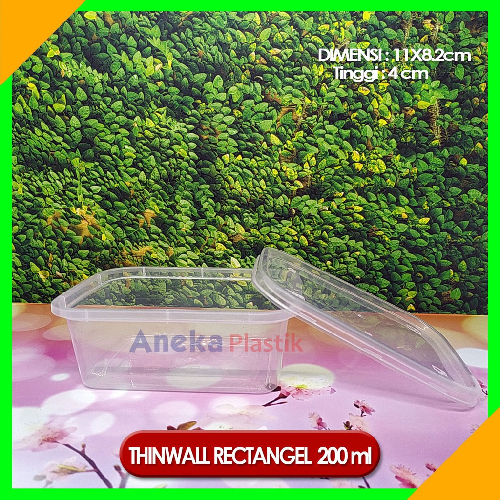 Jual Thinwall Rectangel 200 Ml Food Container Rectangel 200 Ml Isi 25