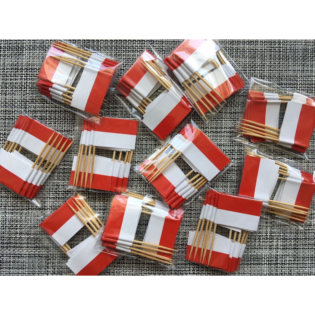 Jual Topper Bendera Merah Putih KECIL BESAR utk hiasan cake tumpeng 2 ...