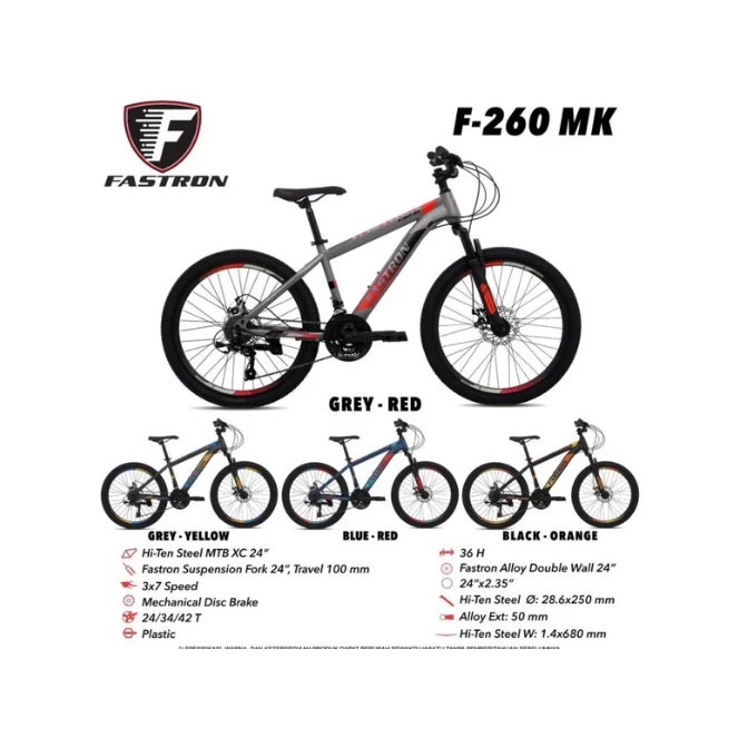 Jual Sepeda Gunung MTB 24 Fastron f260 MK 3x7 Speed | Shopee Indonesia