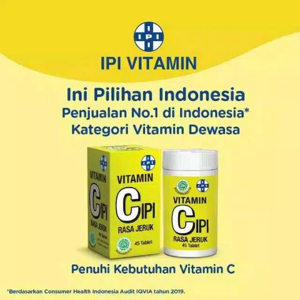 Jual Vitamin C IPI Rasa Jeruk per botol isi 45 tablet | Shopee Indonesia