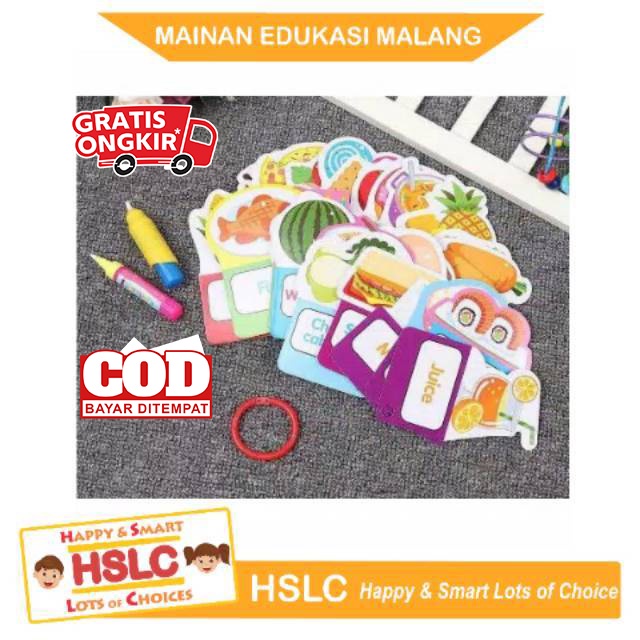 Jual PREMIUM MAGIC WATER DRAWING FLASHCARD RING Water Doodle Card Kartu ...