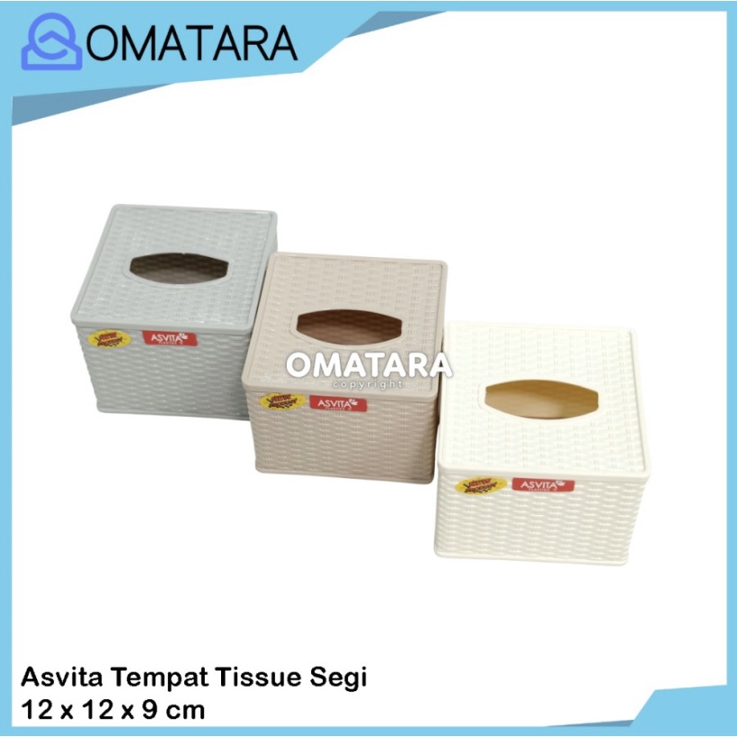 Jual Asvita Tempat Tissue Segi Plastik Rotan Kecil Kotak Box Tisu Tisue ...
