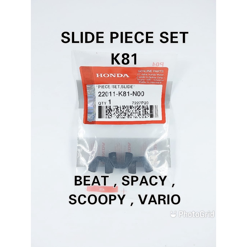 Jual ORIGINAL SLIDE PIECE SET K81 ORISINIL ASLI AHM HONDA MATIC KARET ...