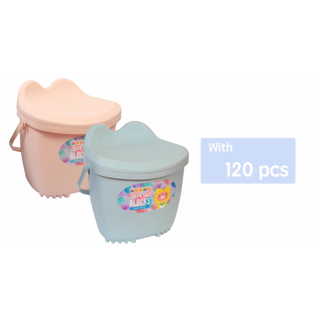 Jual MOOMU Soft Building Block Baby Toys 120 pcs | Mainan Balok Bayi | Shopee Indonesia
