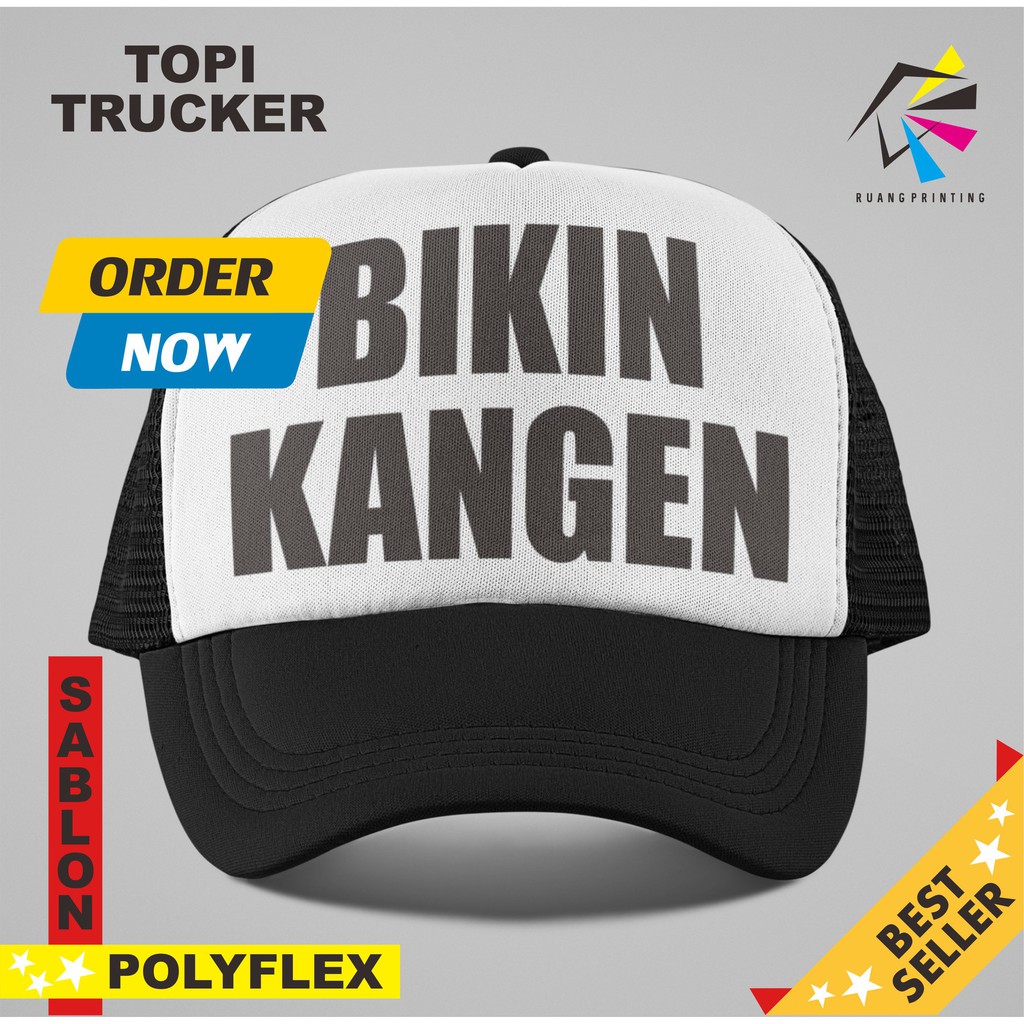 Jual Trucker Hat Custom Topi Jaring Trucker Custom Topi Sablon Custom Sablon Polyflex Desain ...