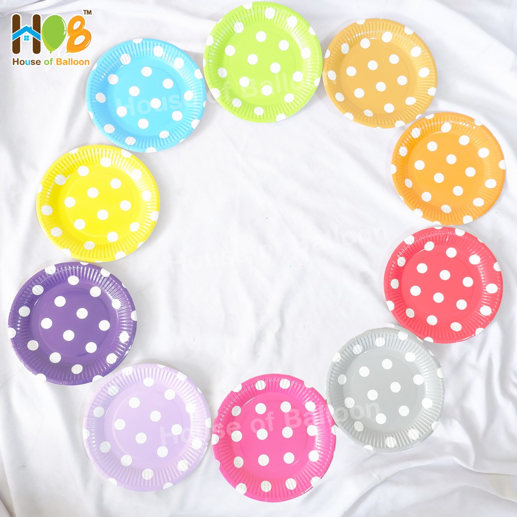 Jual Piring Polkadot / Piring Kue / Piring Makanan / Piring Kertas ...