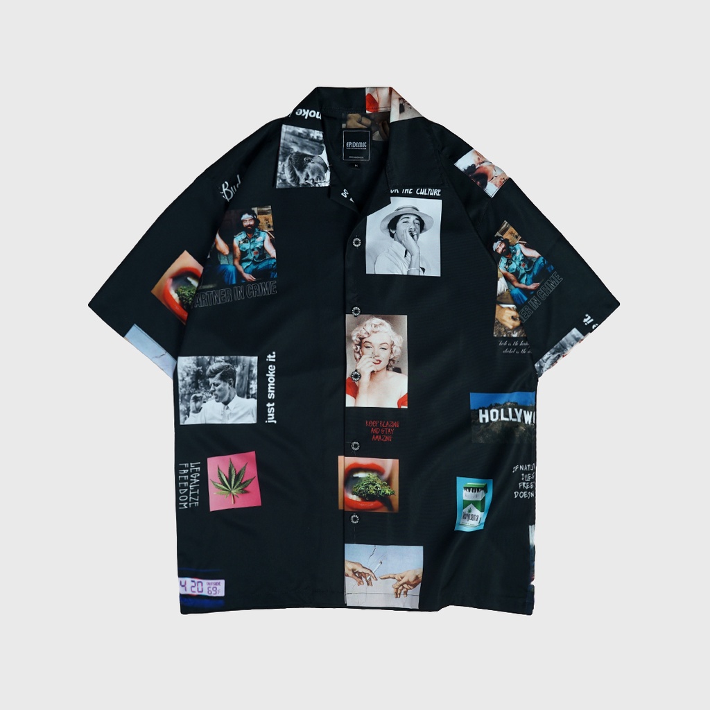 Jual Epidemic Shirt | Kemeja Fullprint Hollyweed | Shopee Indonesia