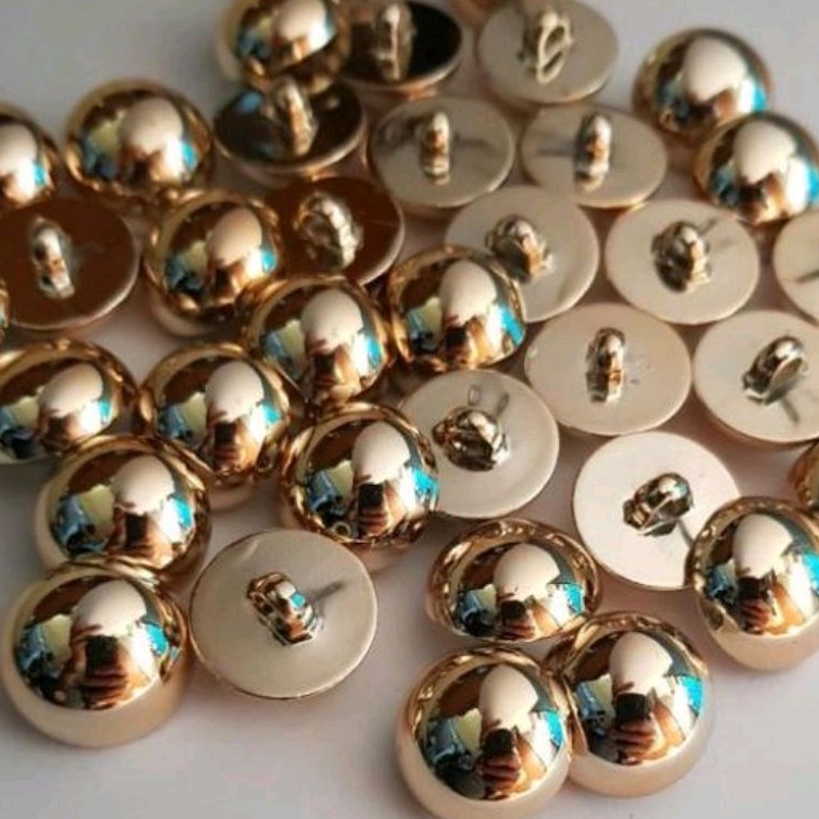 Jual COD 100 pcs Diameter 9/11/13/15/18 mm - Kancing Baju Jamur Emas ...
