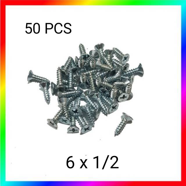 Jual 50 PCS BAUT SEKRUP CACING JF 6 X 1/2 KEPALA RATA | Shopee Indonesia