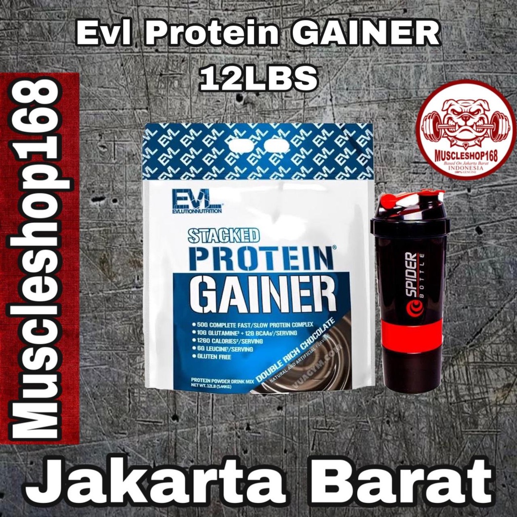 Jual Evl Evlution Nutrition Stacked Protein Gainer 12 Lbs Weight Mass