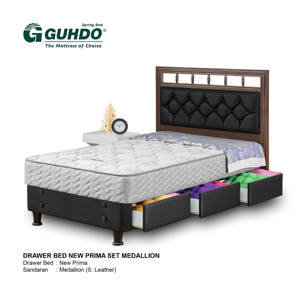 Jual Bed Set Spring Bed Guhdo - Medallion Drawer Bed New Prima / 3 Laci | Shopee Indonesia