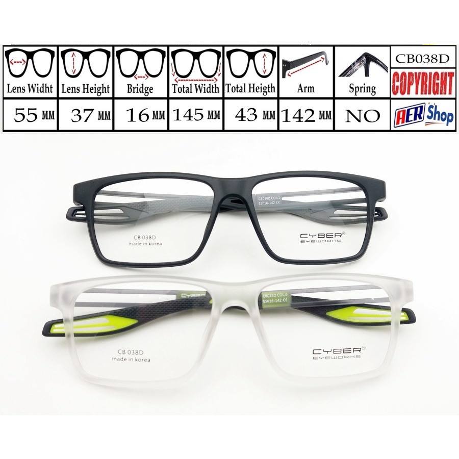 Jual frame kacamata ORIGINAL CYBER EYEWORKS minus frame kacamata sport ...