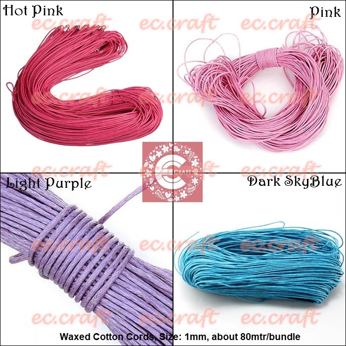 Jual 80 MTR WAXED COTTON CORD 1MM TALI KULIT SINTESIS BAHAN AKSESORIS ...