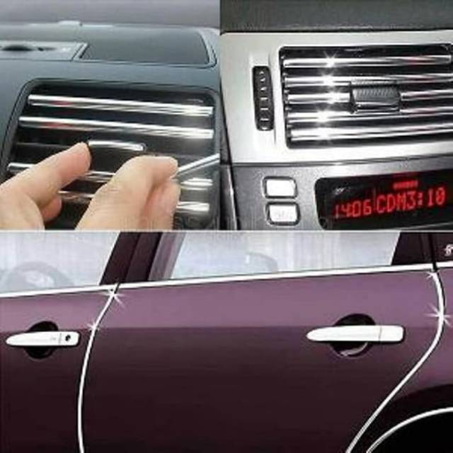 Jual List Krom dekorasi interior exterior mobil moulding trim Chrome ...