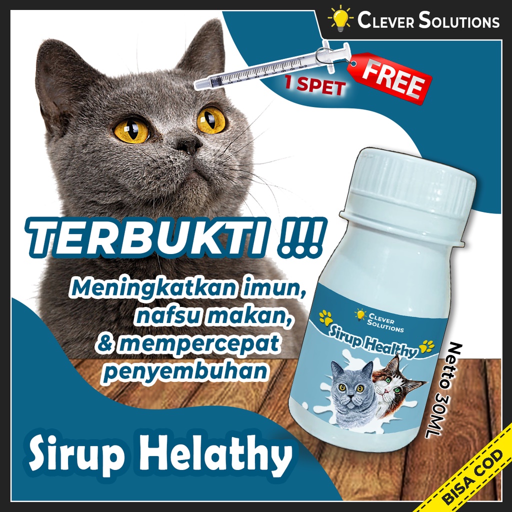 Jual Sirup Healthy Penambah Imun Kucing Mempercepat Proses Penyembuhan ...