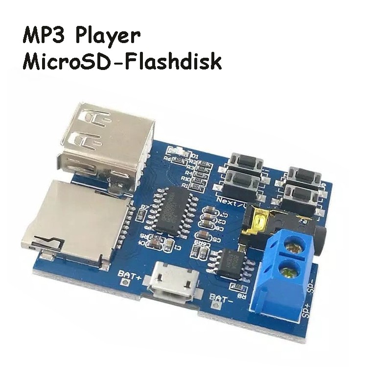 Jual Modul Mp3 Player Decoder Module Amplifier USB Flash Disk MicroSD ...
