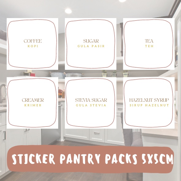 Jual STICKER LABEL DAPUR 5x5 CM - PANTRY - TOPLES BOTOL PLASTIK KACA ...
