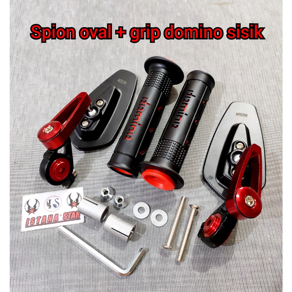 Jual paket variasi spion jalu oval RACING+Handgrip Sisik universal Nmax ...