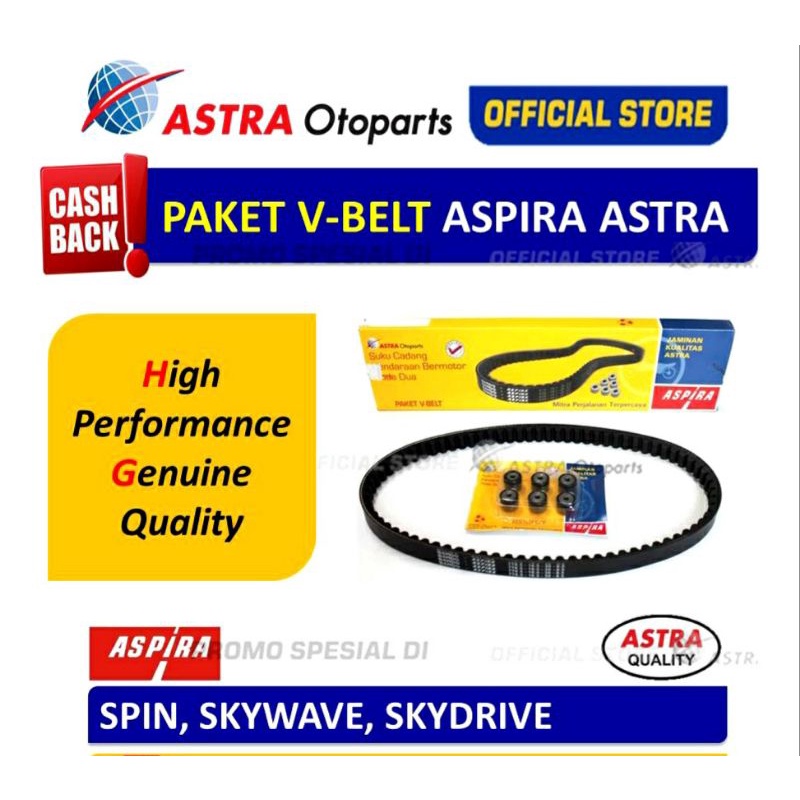 Jual (Aspira) Vanbelt SPIN Set Roller Bando Aspira SPIN125 SKYWAVE ...
