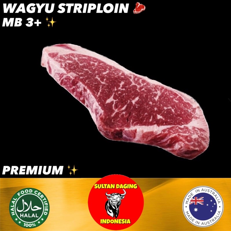 Jual WAGYU STRIPLOIN MB 3 250 GRAM STEAK PREMIUM IMPORT DARI AUSTRALIA/STRIPLOIN MBS 3 WAGYU ...