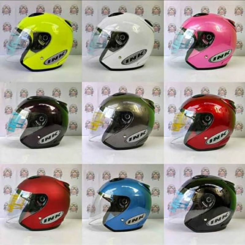 Jual HELM INK CENTRO Berbagai Warna Hitam Abu merah kuning hijau blue ...