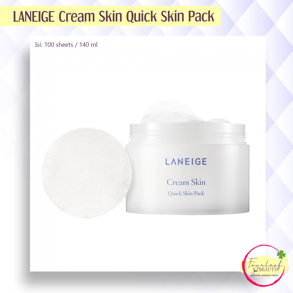 Jual LANEIGE Cream Skin Quick Skin Pack - 100 sheets / 140ml | Shopee ...