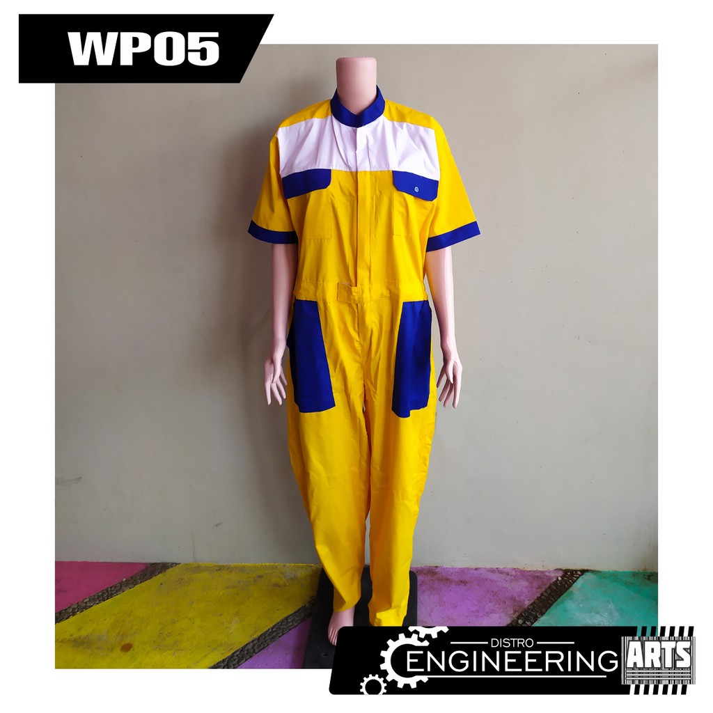 Jual Wearpack Safety Model Terusan Kombinasi Kuning-Putih-Biru ...