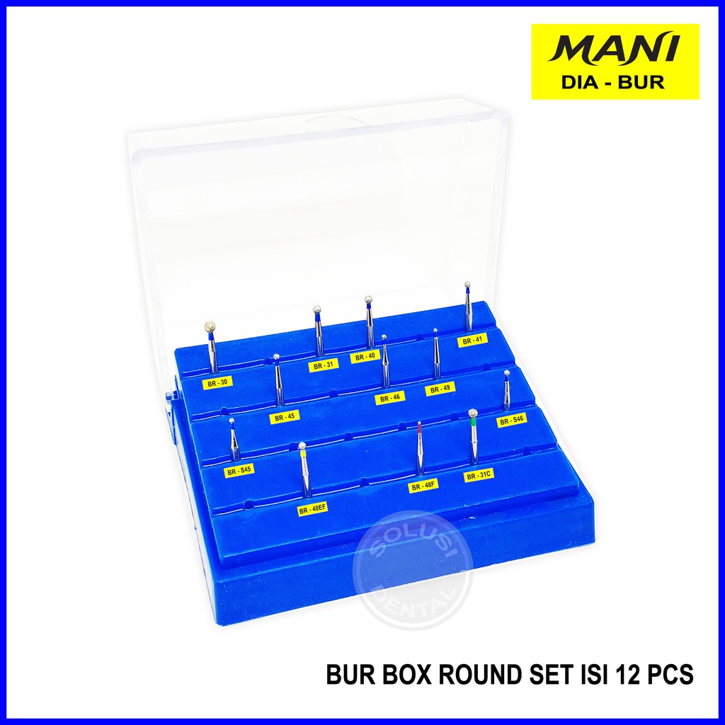 Jual MANI BURS BOX ROUND SET ISI 12 PCS | Shopee Indonesia
