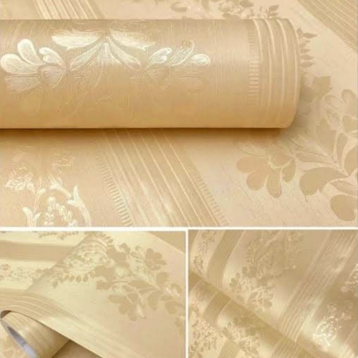 Jual Wallpaper Dinding Gold Rose Flower Ukuran 45 cm X 10 M Wallpaper Lemari Kayu / Wallpaper ...