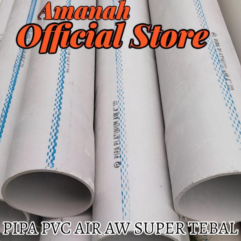 Jual PIPA PVC air super tebal AW 4inch setengah meter 1/2 meter ...