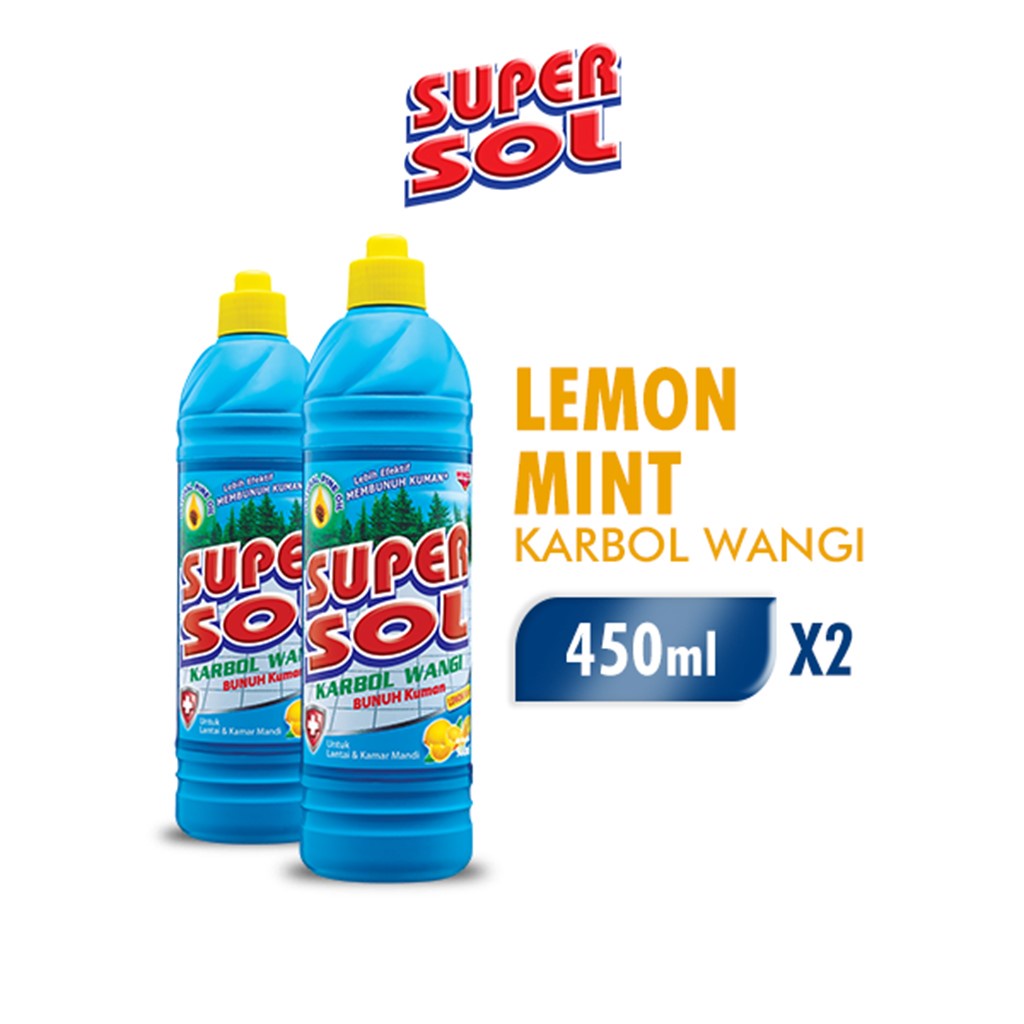 Jual Supersol Pembersih Lantai Karbol Cemara Pine Botol 450 ml x2 | Shopee Indonesia