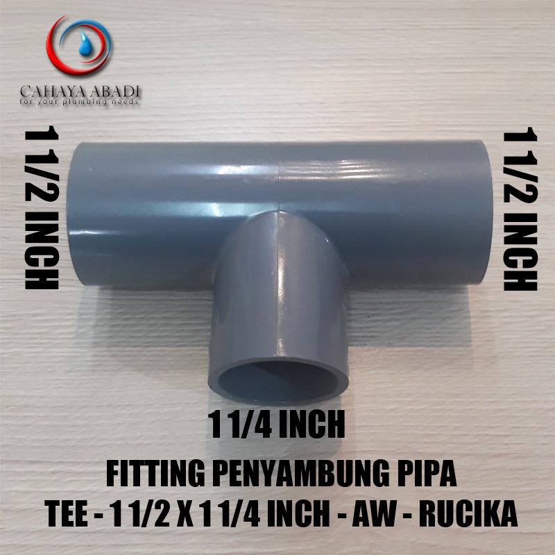Jual GROSIR - FITTING PIPA - TEE - 1 1/2 X 1 1/4 INCH - AW - RUCIKA ...