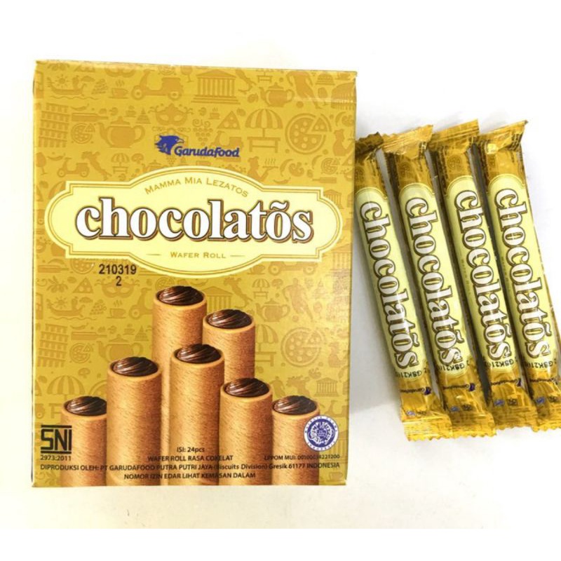 Jual chocolatos wafer roll 1 box isi 24 pcs | Shopee Indonesia