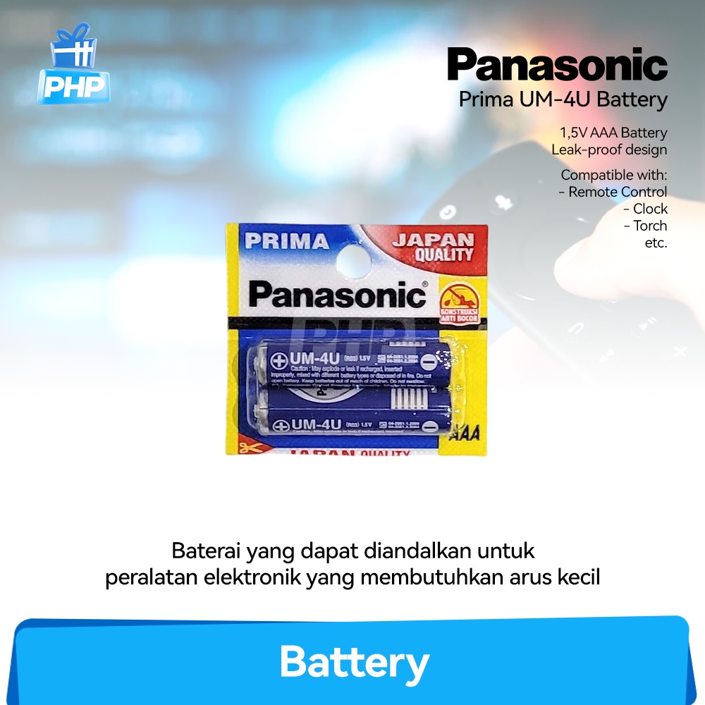 Jual #PHP - Baterai Panasonic Prima / AAA Battery UM-4U Biru | Shopee ...