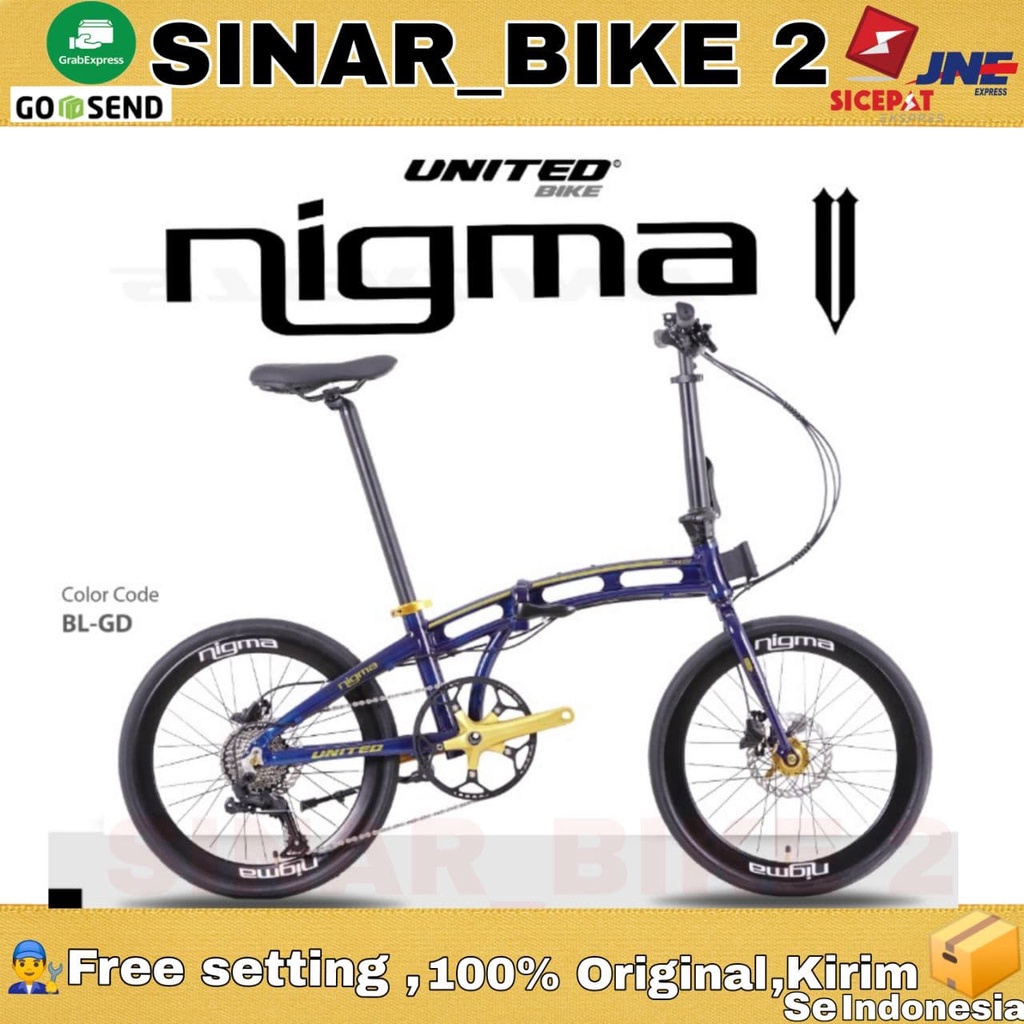 Jual Sepeda Lipat UNITED NIGMA 5 V 20 Inch Terbaru Alloy 10 Speed Rem Hidrolik Garansi Resmi 5 ...